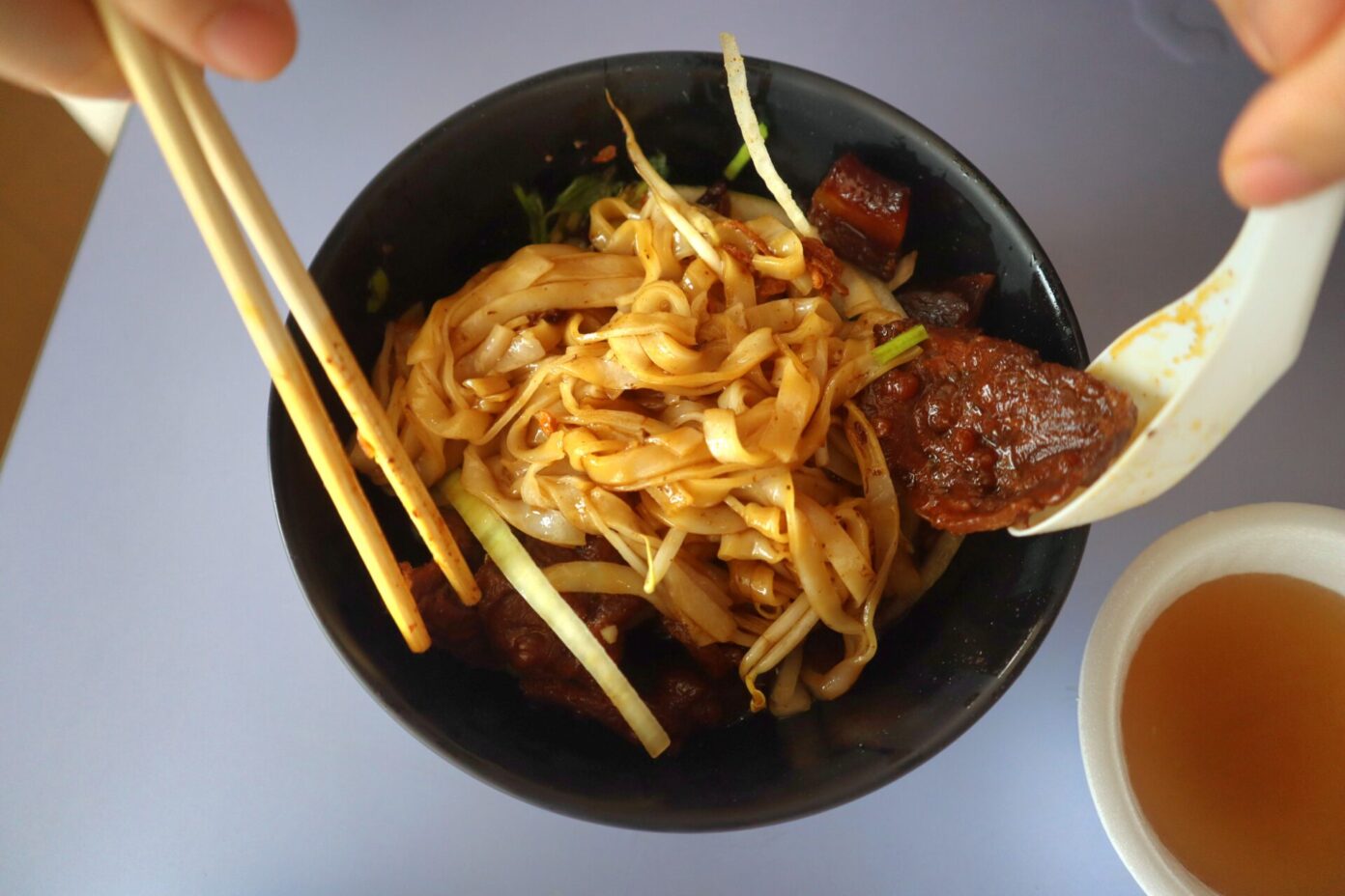 J & J Special Beef Noodle: 74-year-old uncle serving braised beef noodles & wagyu beef rice for ...