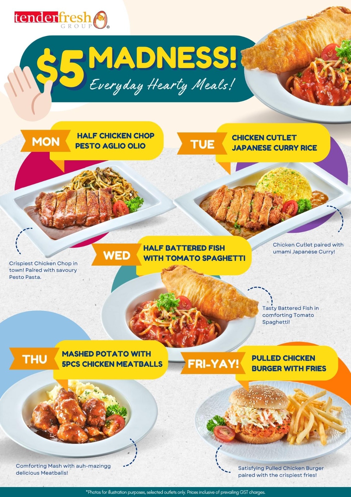 Tenderfresh launches $5 weekday meals across 10 outlets for a limited ...