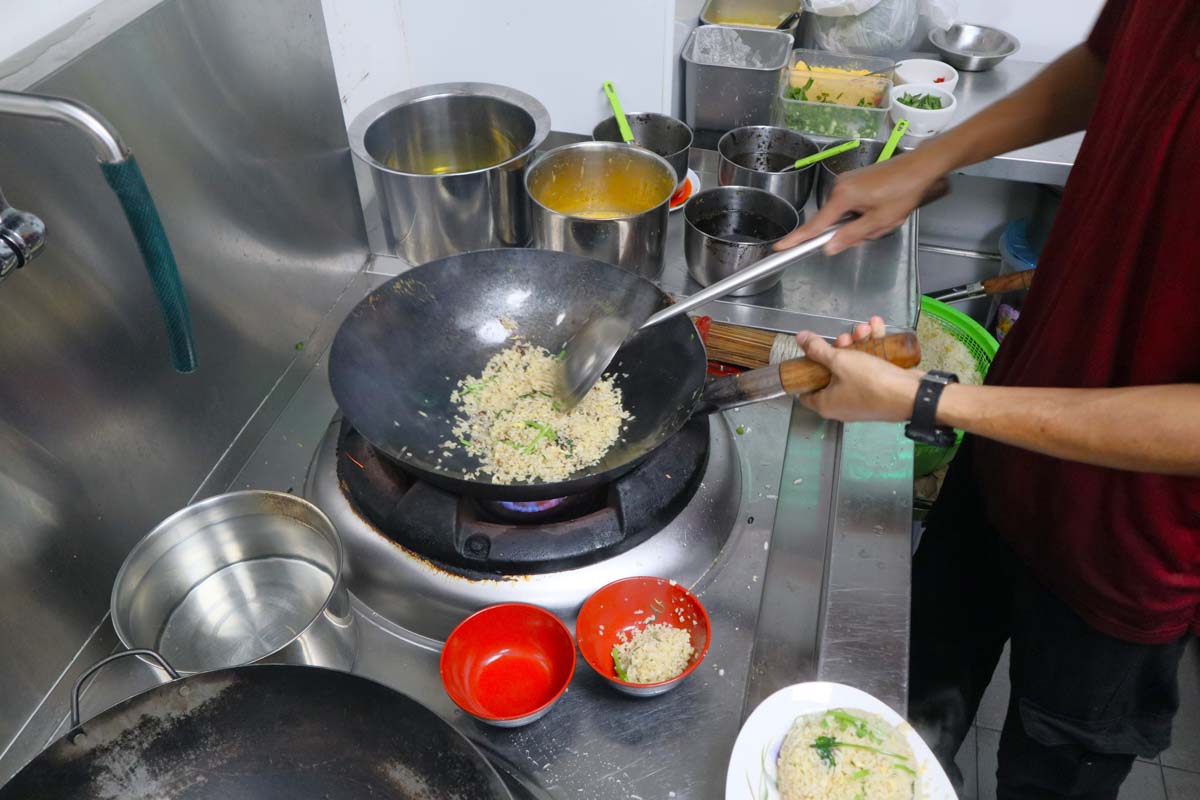 This stall offers $5 plates of fried rice in XO, mala & sambal flavours ...